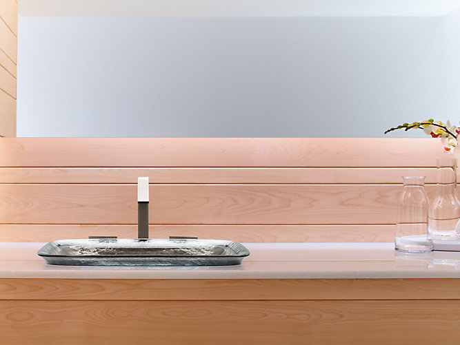 Inia® Wading Pool® Glass vessel bathroom sink in Opaque Dew - Kohler